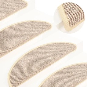 Schodové rohože 15 ks 65 x 21 x 4 cm bílé a hnědé, půlkulaté, velké 149860