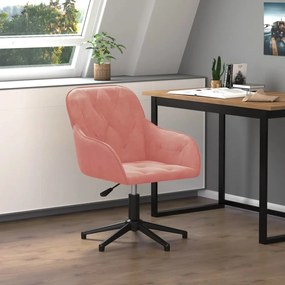 vidaXL Otočná kancelářská židle samet [344863] Barva: Růžová