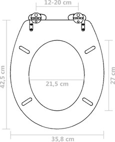 vidaXL WC sedátka s funkcí pomalého sklápění 2 ks bílá MDF [275885]