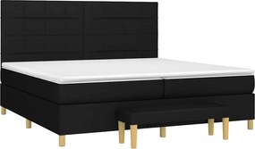 Box spring postel s matrací černá 200x200 cm textil 3137183