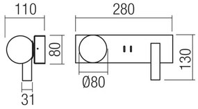 Redo 01-4661 - LED Nástěnné svítidlo NORMA LED/5W/230V + LED/3W CRI 90 USB zlatá