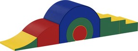 AIYAPLAY 5dílná sada měkkých stavebnic pro miminka a malé děti, pěna, umělá kůže, 5 kreativních tvarů, indoor sada k lezení, plazení, hraní, barevná