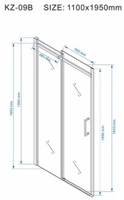 BPS-koupelny Posuvné sprchové dveře HYD-PD09B 110 kartáčovaná ocel/transparent pro instalaci do niky - bez vaničky