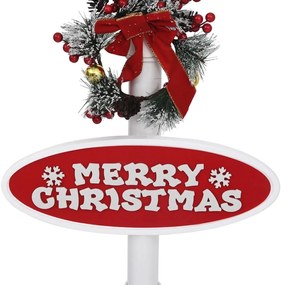 vidaXL Vánoční pouliční lampa se Santou bílo-červená 81x40x188 cm PVC