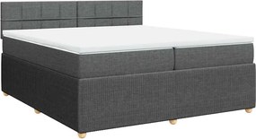 Box spring postel s matrací tmavě šedá 200x200 cm textil 3289864