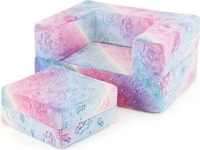 Costway Modular dětská pohovka Glow in Dark Play Sofa Modular Sofa, šedá