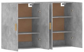 Nástěnné skříňky 2 ks betonově šedé kompozitní dřevo,  3197876