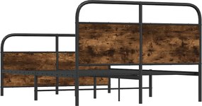 Kovový rám postele bez matrace kouřový dub 137x190 cm 3318634