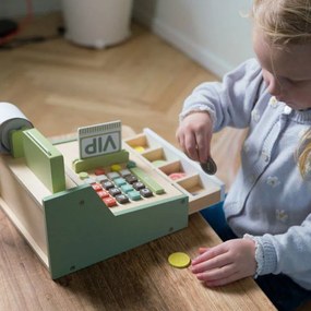 Dantoy Playful Wood dřevěná pokladna 17 ks