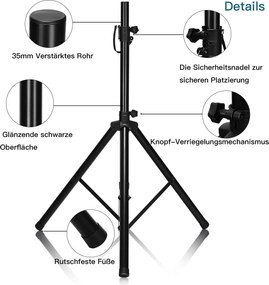 Costway Reproduktorový stojan 97 - 183 cm výškově nastavitelný reproduktorový