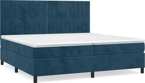 Box spring postel s matrací tmavě modrá 200x200 cm samet 3143167