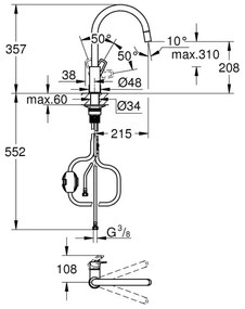 GROHE 30556000 - Dřezová baterie START LOOP 357 mm lesklý chrom