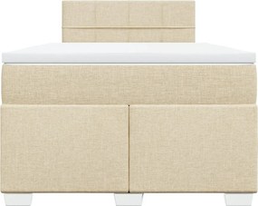 Box spring postel s matrací krémová 120x190 cm textil 3288132