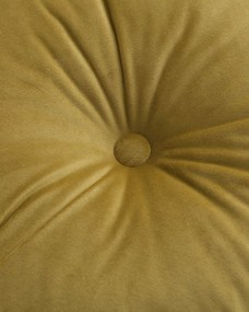 Sametový polštář Velvet s knoflíkem barva zelená látka lesklé, sametová