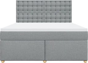 Box spring postel s matrací světle šedá 180 x 200 cm textil 3291373