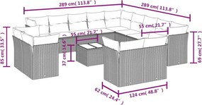 14dílná zahradní sedací souprava s poduškami béžová polyratan 3250397
