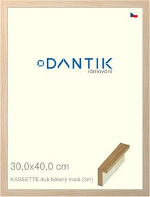 DANTIK rámeček 30x40 | KASSETTE dub bělený malá (Plexi Čiré)