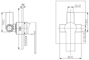 Mereo Dita podomítková baterie s bidetovou sprchou Mbox hranatý kryt mosaz chrom CBE60105DBS