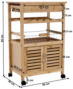 Servírovací vozík Echo (přírodní bambus). 1028674