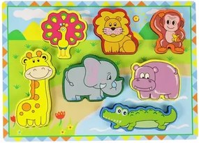 RAPPA Dřevěná vkládačka zvířata safari / 3D / dřevo