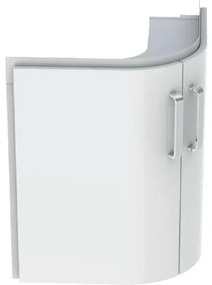 Geberit Selnova Compact - Umyvadlová skříňka, 690x550x604 mm, 2 dvířka, lesklá bílá/matná bílá 501.486.00.1
