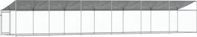 Klec pro psy se střechou a dvířky šedá 12x2x2m pozinkovaná ocel 3209572