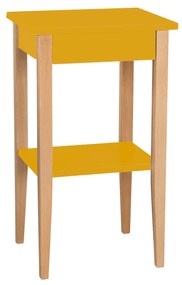 Noční stolek Taloumne, 40x35x70 cm, okrově žlutá/přírodní