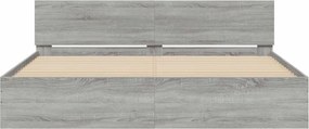 Rám postele s čelem šedý sonoma 200 x 200 cm 3207460