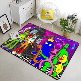 Protiskluzový koberec / předložka s barevnými motivy ze hry "Rainbow friends" vhodný do dětského pokoje (12-16) Barva: 15, Velikost: 100 cm x 150 cm