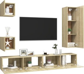 5dílný set TV skříněk dub sonoma kompozitní dřevo 3079012
