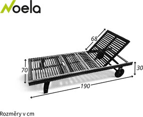 Noela Zahradní dřevěné polohovací lehátko Kory