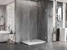 Mexen Lunar-B, pravostranný výklopný sprchový kout 100 x 90 cm, 8mm čiré sklo, chromový profil, 832-100-090-01-00-P