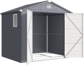 Outsunny kůlna na nářadí 4,1 m³, zahradní kůlna s jednoplášťovou střechou, 240 x 190 x 180/228 cm, kůlna na nářadí s uzamykatelnými dveřmi, okno, gar…