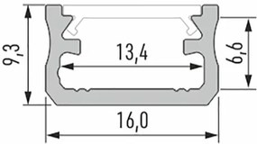Led-Labs LED profil LUMINES typ A bíle lakovaný 3m