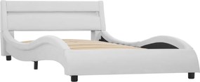 vidaXL Rám postele s LED světlem umělá kůže 90 x 200 cm [285672] Barva: Bílá
