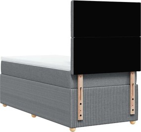 Box spring postel s matrací světle šedá 80 x 200 cm textil 3291897