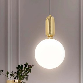 Toolight, Kovová stropní lampa skleněná APP474-1CP, zlatá, OSW-00606