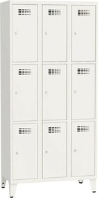 MALOW Šatní skříň dělená Sus 333 W šířka 900 mm [světle šedá, světle šedá, cylindrický zámek]
