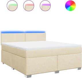 Box spring postel s matrací krémová 180x200 cm textil 3288265