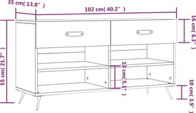 vidaXL Botník 102 x 35 x 55 cm kompozitní dřevo [829713] Barva: Černá