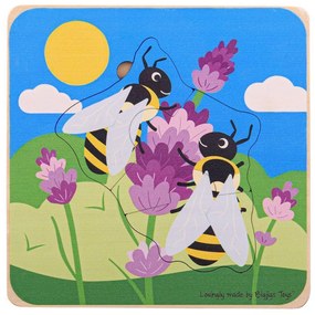Bigjigs Toys Vkládací puzzle životní cykly včely