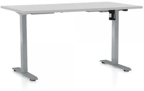 Výškově nastavitelný stůl OfficeTech A, 140 x 80 cm, šedá podnož