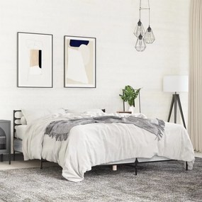Rám postele šedý sonoma 120 x 200 cm kompozitní dřevo a kov 3280040