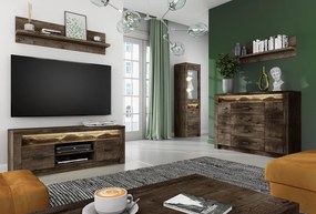 Obývací stěna INDIANAPOLIS t | sestava CH | 330 cm | jasan tmavý