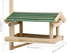 Krmítko pro ptáky masivní dřevo 35 x 29,5 x 21 cm 314818