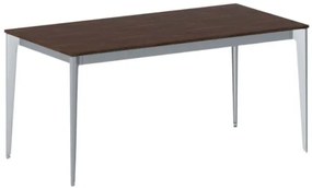 Kancelářský stůl PRIMO ACTION, šedostříbrná podnož, 1600 x 800 mm, ořech