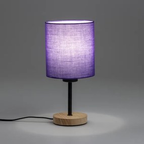 Brilagi - Stolní lampa NUBILA WOOD 1xE27/25W/230V dub/fialová
