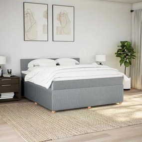 Box spring postel s matrací světle šedá 180 x 200 cm textil 3289835