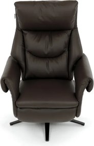Kožené polohovací křeslo hnědé, elektrické TV-B3980 BR3