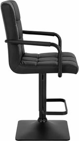 LuxuryForm DESIGN Barová židle VERONA BLACK na černé hranaté podstavě - černá